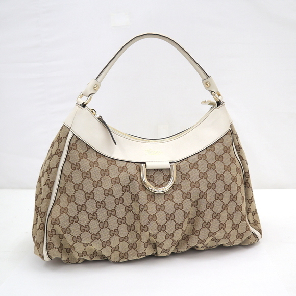Gucci | Bags | Gucci Semishoulder Bag Gg White Beige | Poshmark